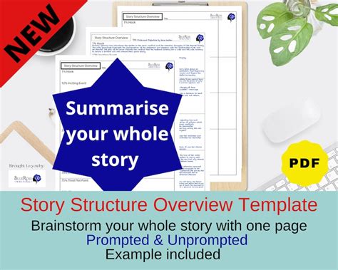 Story Structure Overview Template Printable Planner Writing Novel