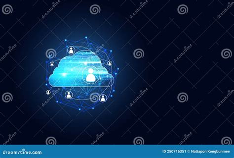 Abstract Cloud Technology With Big Data And Interface Concept Connection By Collecting Data In