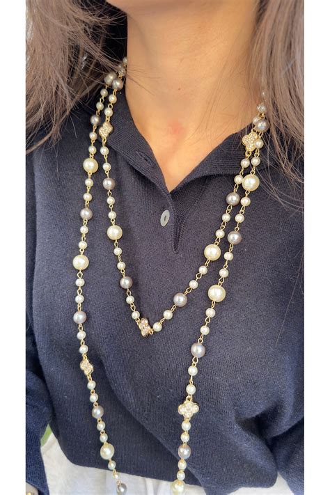 Opia Jewelry Yonca Detaylı Uzun İnci Kolye 83 Cm Katlanmış Halidir