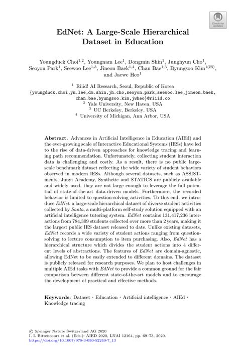 Pdf Ednet A Large Scale Hierarchical Dataset In Education