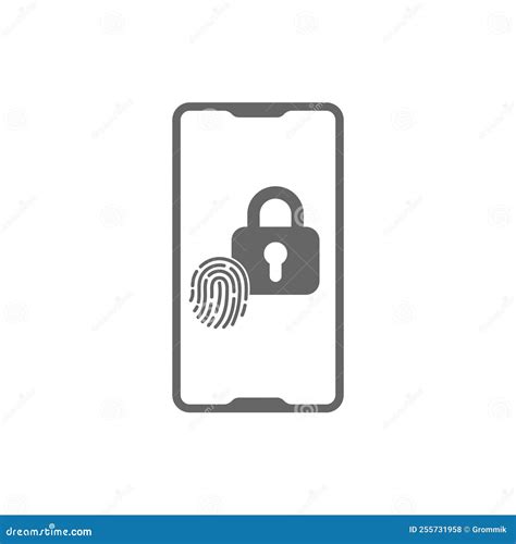 Biometric Control Fingerprint Access Icon Stock Vector Illustration