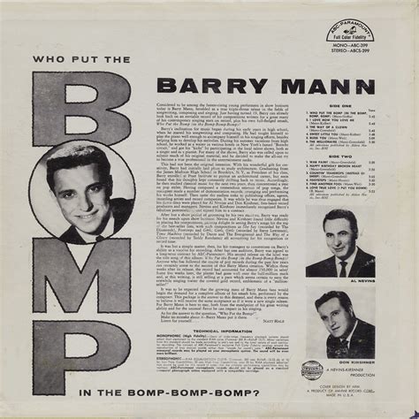 Barry Mann Who Put The Bomp 1961