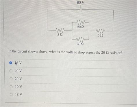 Solved In the circuit shown above, what is the voltage drop | Chegg.com