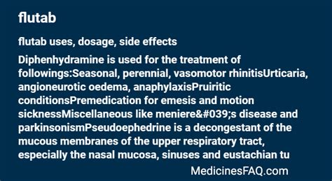 Flutab Uses Dosage Side Effects Food Interaction And Faq