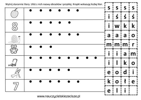 Nauczycielskie Zacisze Karty Pracy ś Jak ślimak Si Jak Siedem