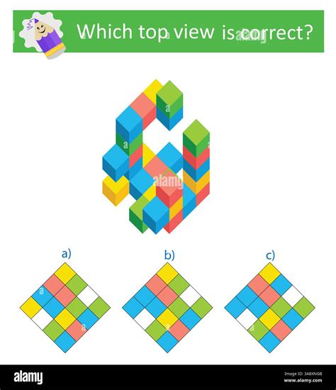 Puzzle Game Which Top View Is Correct Iq Training Test Visual
