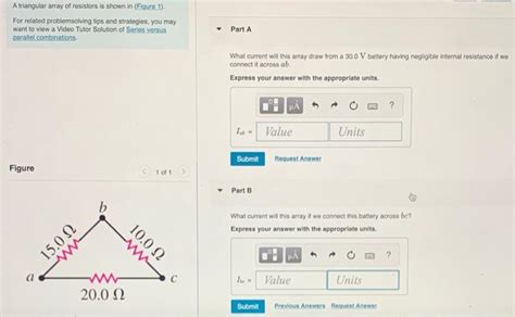 solved a triangular array of resistors is shown in figure