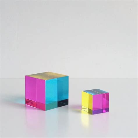 CMY Cubes Original 50mm Cyan Magenta Yellow Cube Optical Color Cube Teaches