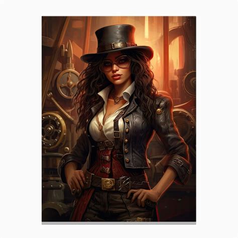 Steampunk Cowgirl 2 Canvas Print By Retro West Fy
