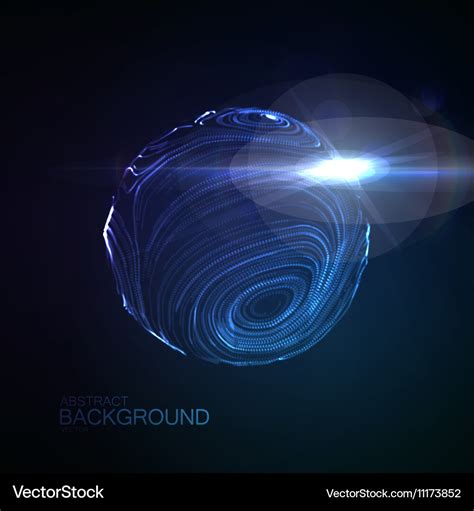 3d illuminated distorted sphere royalty free vector image