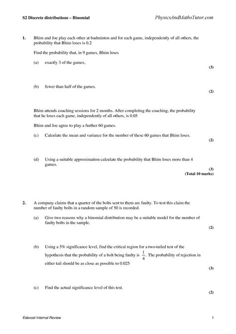S2 Binomial Q Study Hard On This Question Bhim And Joe Play Each