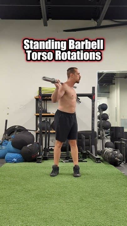 Standing Barbell Torso Rotations Youtube