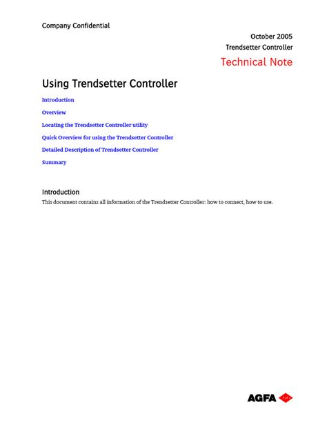 Tn Using Trendsetter Controller Pdf Command Line Interface Computer Engineering