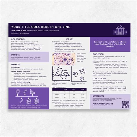 Purple Academic Poster Template A0 Powerpoint Template For Scientific Conference Research