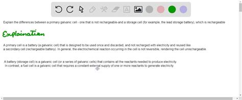 Solved Explain The Differences Between A Primary Galvanic Cell One