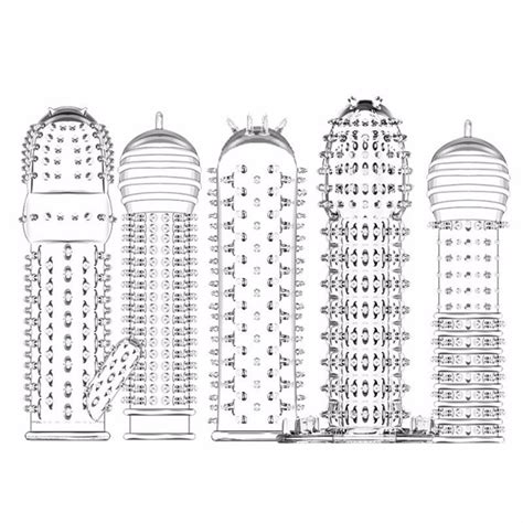 Spike Penis Sleeve Reusable Condoms Sex Toys For Men Delay Ejaculation