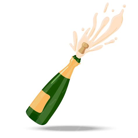 Premium Vector Champagne Bottle Exploding For Celebration Holiday Anniversary Vector