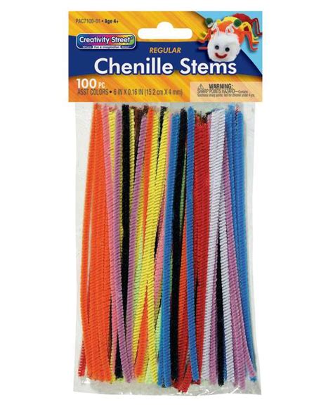 Chenille Stems 6 Assorted