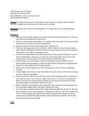 Lab 8 Conservation Of Energy Pdf Lab 8 Conservation Of Energy Submitted By Donyea Tate Group