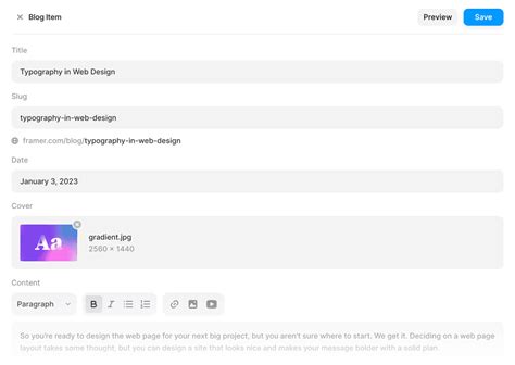 cms in framer
