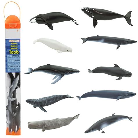 Safari Ltd Whales Toob 10 Mini Plastic Whale Figurines Educational