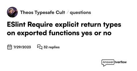 Eslint Require Explicit Return Types On Exported Functions Yes Or No
