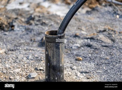 Casing Pipe With Polyethylene Ground Loop Pipes In The Process Of Being