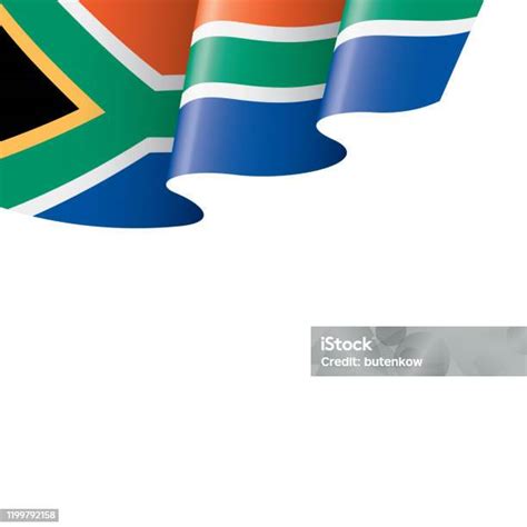 Bendera Afrika Selatan Ilustrasi Vektor Pada Latar Belakang Putih