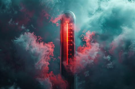 Premium Photo Artistic Representation Of A Thermometer With Merc