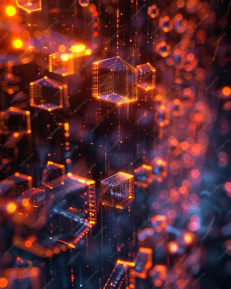 hexagonal grids illuminated pulsing wallpaper premium ai generated image