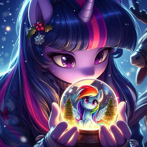 Twilight Sparkle And Rainbow Dash Snow Globe By Joshuaecw21985 On