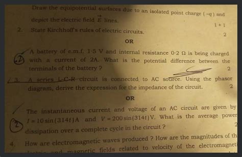 Draw The Equipotential Surfaces Due To An Isolated Point Charge −q And