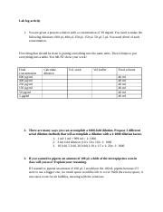 Lab Log 1 Docx Lab Log Activity 1 You Are Given A Protein Solution