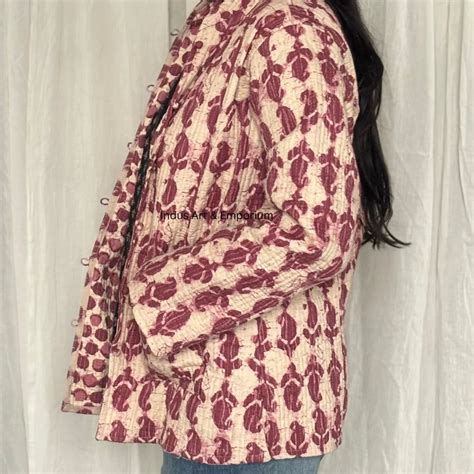 Block Printed Cotton Woman Jacket Cotton Quilted Unisex Jacket Hand