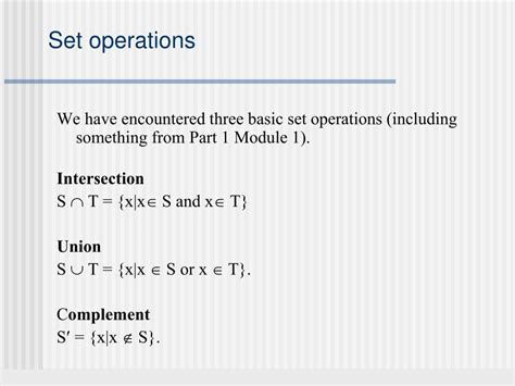 PPT Part 1 Module 2 Set Operations Venn Diagrams PowerPoint