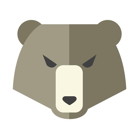 Premium Vector Bear Icon In Flat Color Style