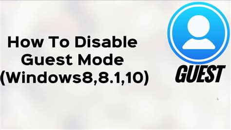 How To Disable Guest Mode Windows GuestMode DisableGuest YouTube