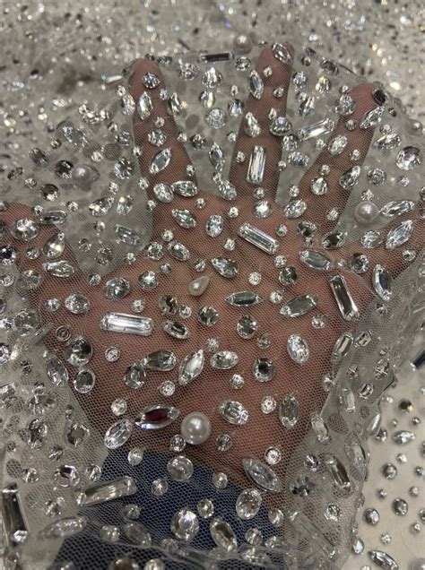Hand Beaded Crystal Tulle Atelier Rioux Fabric Store