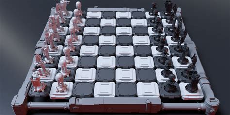 Sci Fi Futuristic Chess Set Superhive Formerly Blender Market