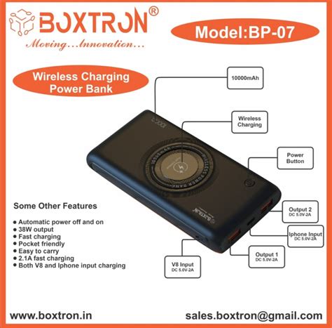 Boxtron Wireless Powerbank 10000mah Power Bank 18w Fast Charging Dua