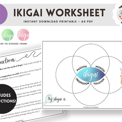 Ikigai Workbook Etsy