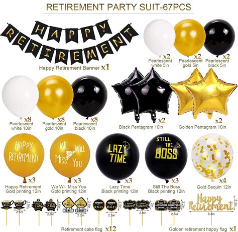 Tacobear 67 Pcs Retirement Party Decorations Happy Retirement Banner