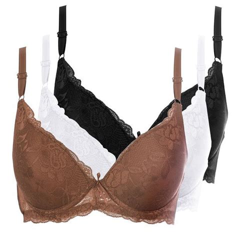 38c Womens Push Up Lace Bra Pack Underwire Padded Contour Everyday