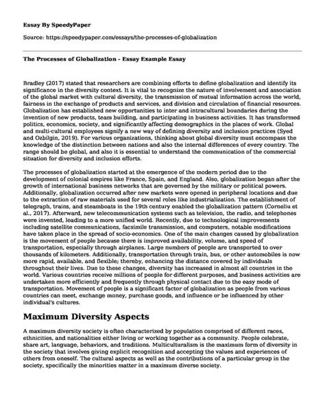 📗 The Processes Of Globalization Essay Example
