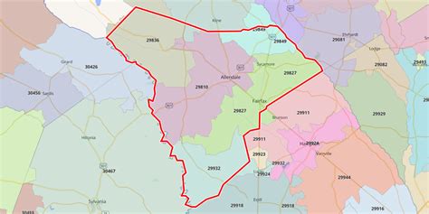 Allendale County Sc Zip Code Map 6 Zip Codes Us Map Guide