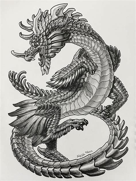 Realistic Dragon Drawings Free 21 In Ai