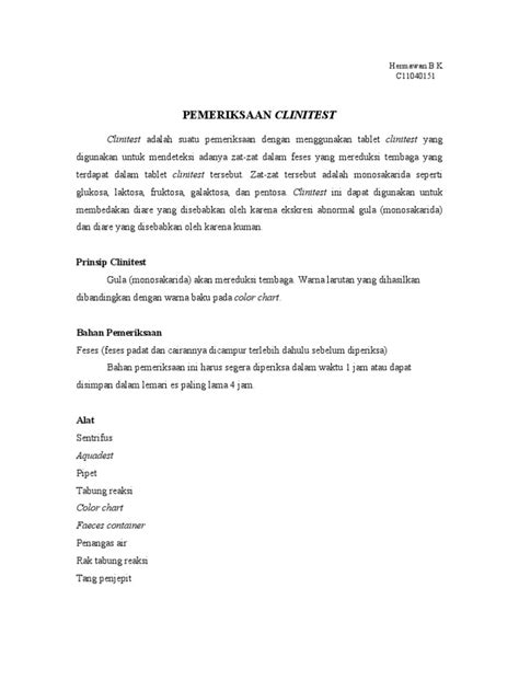 Clinitest Pdf Memasak Makanan And Anggur Kesehatan Holistik