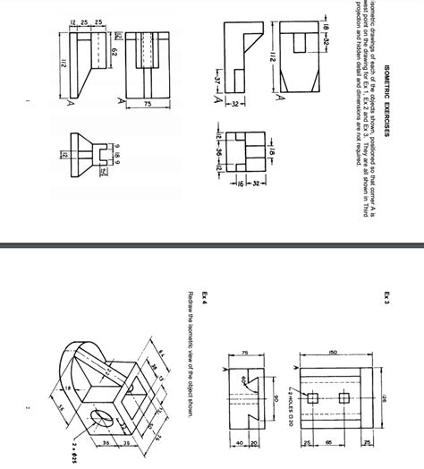 Solved Isometric Exercises Ex Isometric Drawings Of Each Chegg