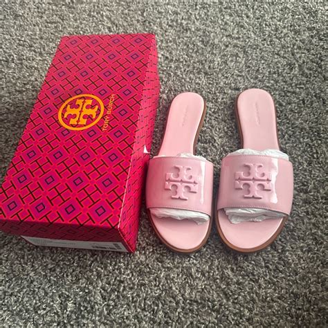 Pastel Pink Tory Burch Everly Slides Girly Shoes Pink Toe Nails Pretty Sandals