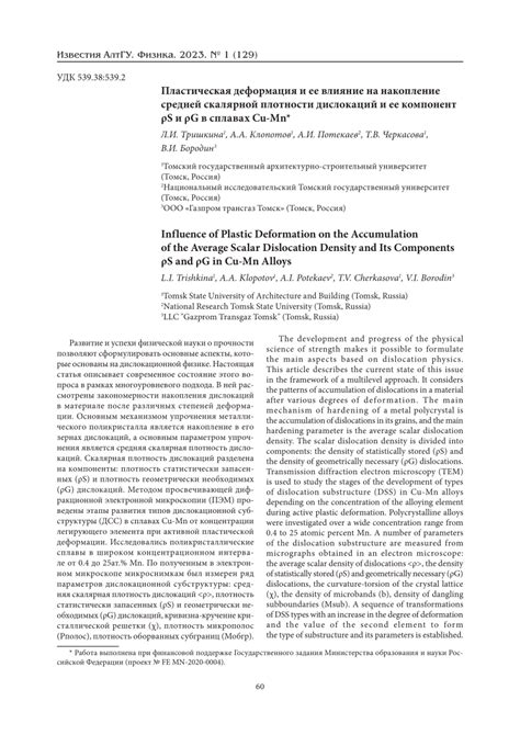 Pdf Influence Of Plastic Deformation On The Accumulation Of The